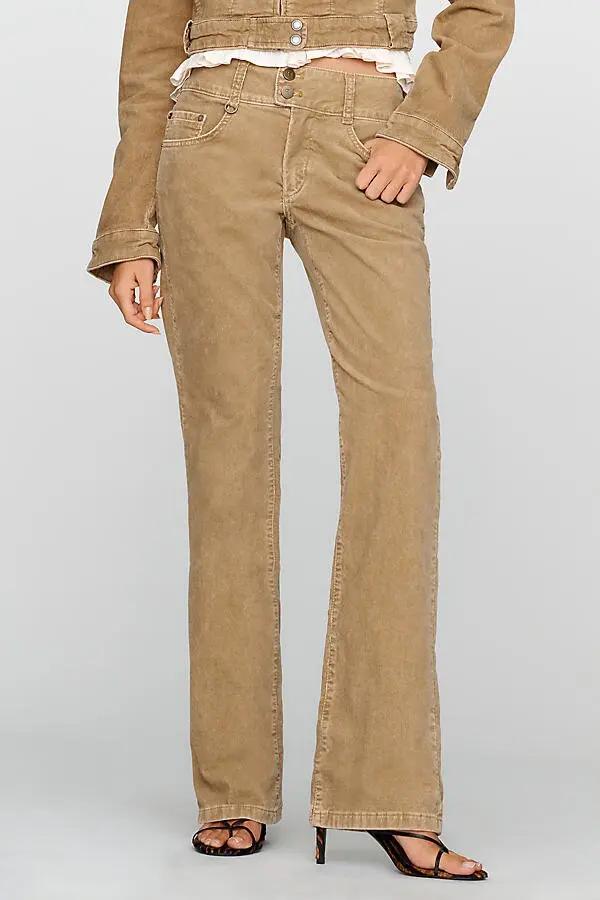 PILCRO Billy Low Rise Bootcut Jeans - Tan