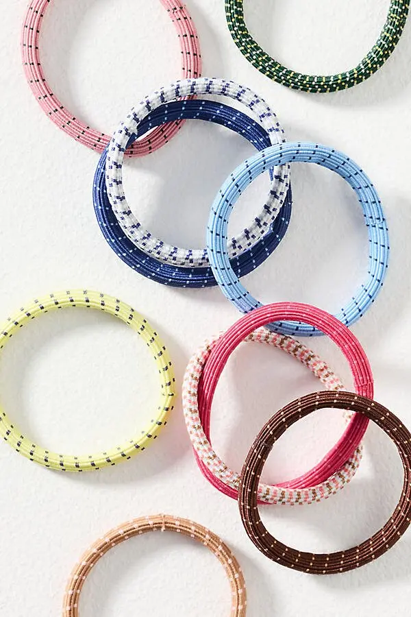 Anthropologie Essential Caraber Hair Ties, Set Of 10 - Multi