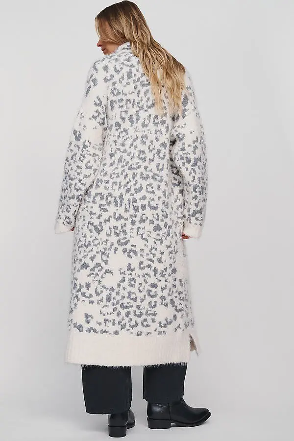 PILCRO Cheetah Textured Longle Sweater