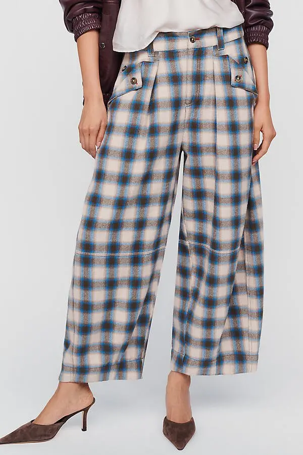 DAMSON MADDER Mara 100% Cotton Mid-rise Wide-leg Pants