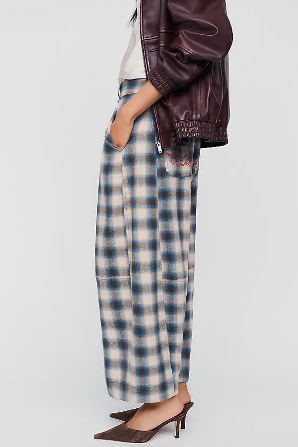DAMSON MADDER Mara 100% Cotton Mid-rise Wide-leg Pants