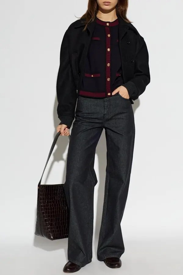 Tory Burch Wool Cardigan With Pockets