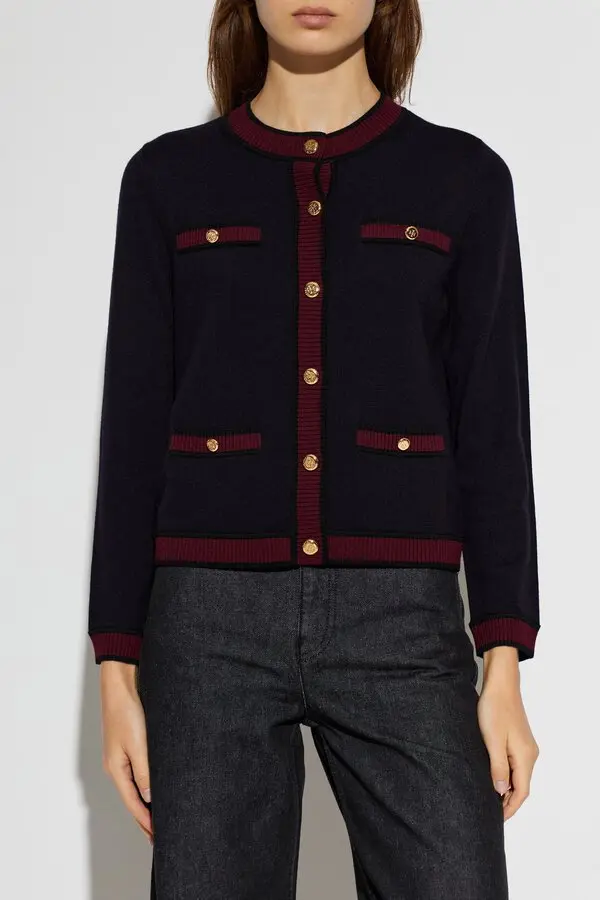 Tory Burch Wool Cardigan With Pockets
