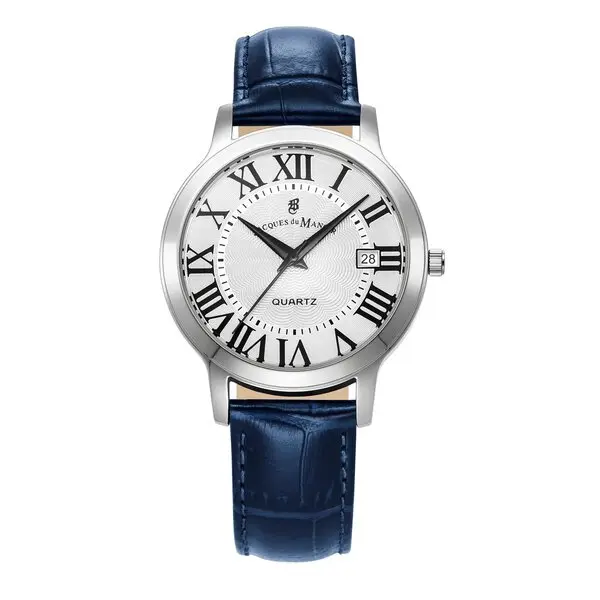 JACQUES DU MANOIR Gents Genesis Watch With Blue Leather Strap
