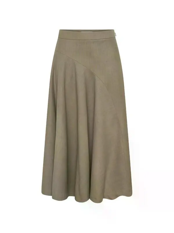 Anna Quan Scarpa Asymmetric-seam Flared Midi Skirt - Neutrals
