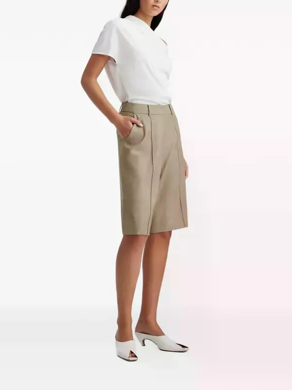 Anna Quan Ando Pleated Midi Shorts