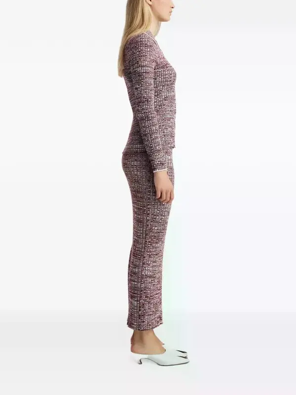 Anna Quan Ashlen Ribbed-knit Button-up Shirt