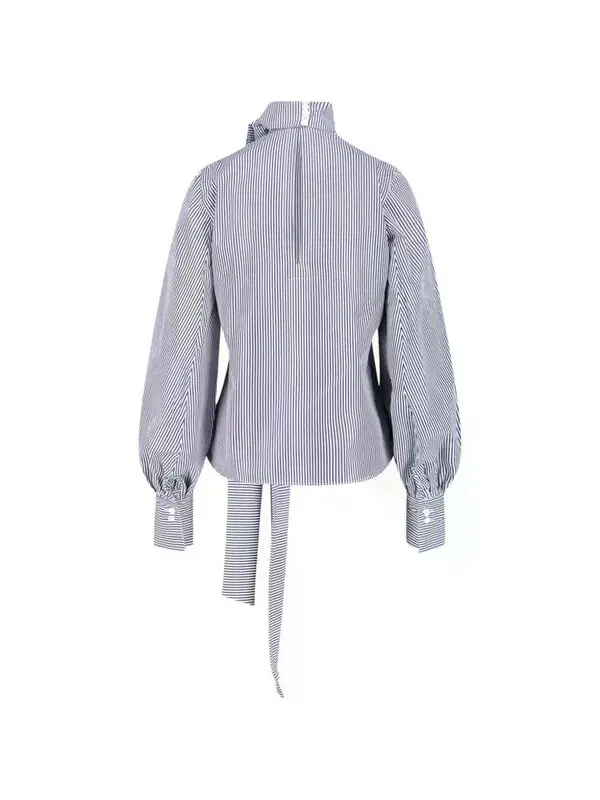 FINAMORE 1925 Scarf-detail Striped Shirt
