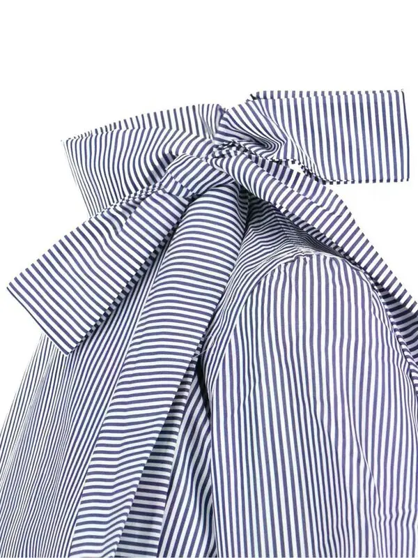 FINAMORE 1925 Scarf-detail Striped Shirt