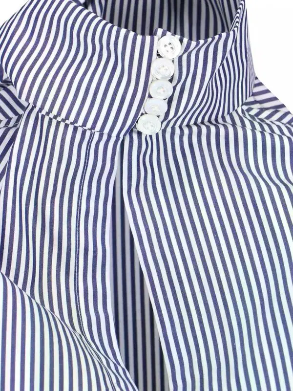 FINAMORE 1925 Scarf-detail Striped Shirt