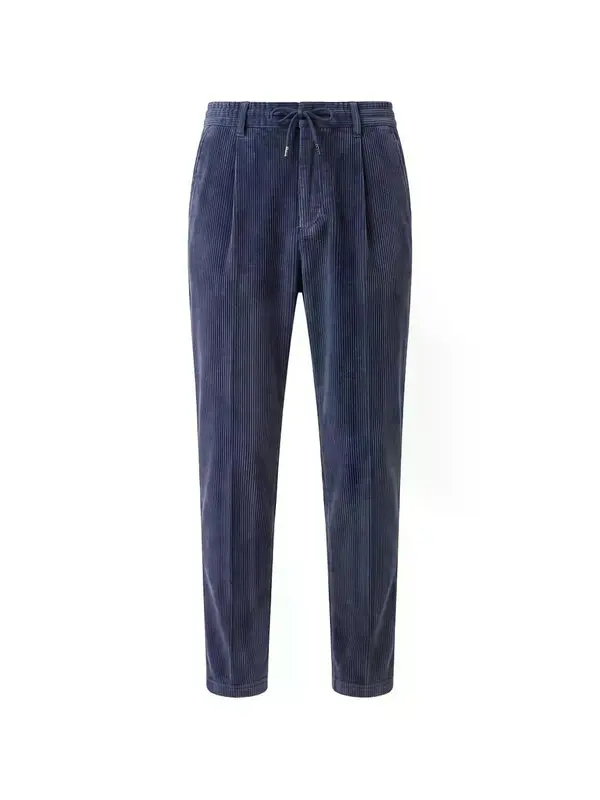 Peserico Pleated Corduroy Trousers - Blue