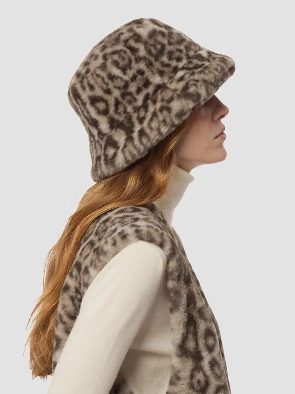 Apparis Amara Pluche Faux-leopard Fur Bucket Hat