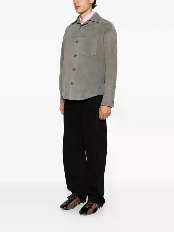 AMI Paris Suede Button-up Shirt Jacket