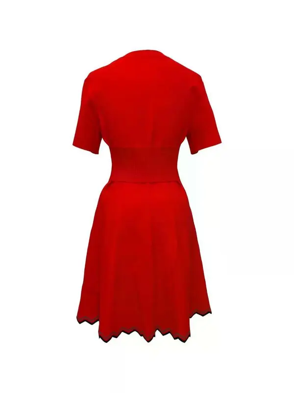 Proenza Schouler Zig-zag Hem Flared Mini Dress
