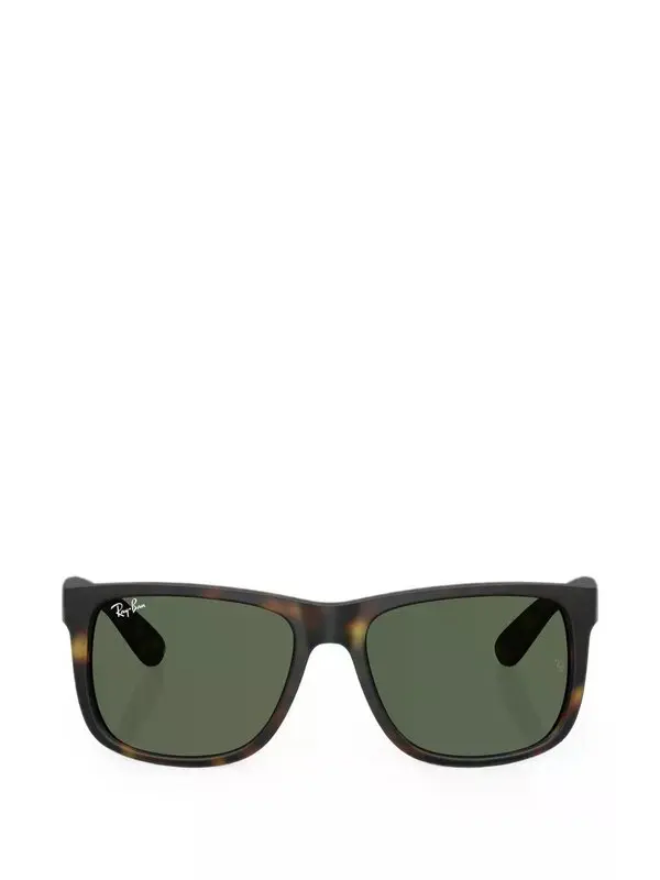 Ray-ban Justin Rectangle-frame Sunglasses - Rubber Havana/dark Green