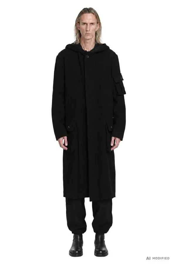 Yohji Yamamoto 3-pocket Hooded Coat