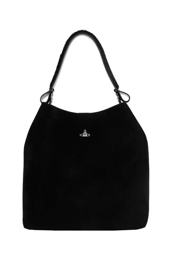 VIVIENNE WESTWOOD Large Lottie Shoulder Bag - Black