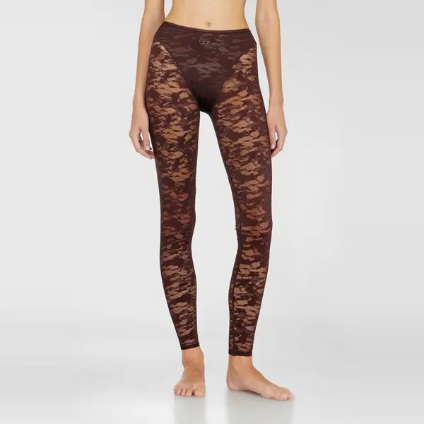 DIESEL® Leggings In Nylon Camouflage Lace - Brown