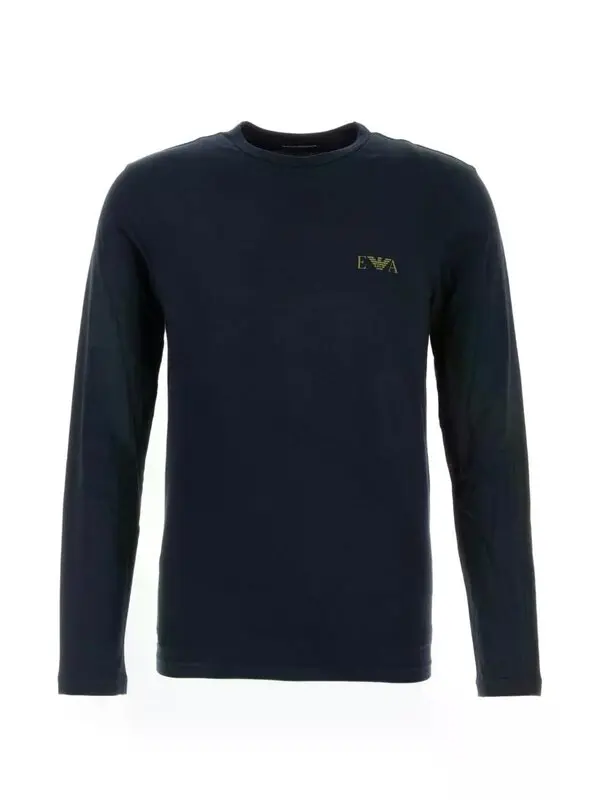 Emporio Armani Logo-print Long-sleeve T-shirt - Blue