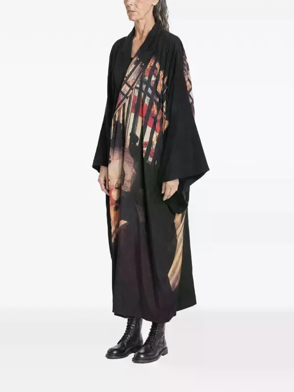 Yohji Yamamoto Night Scene In Yoshiwara Graphic-print Coat