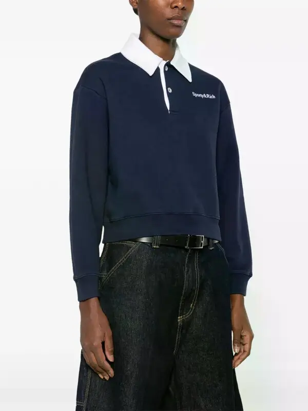 Sporty & Rich Logo-embroidered Polo Top