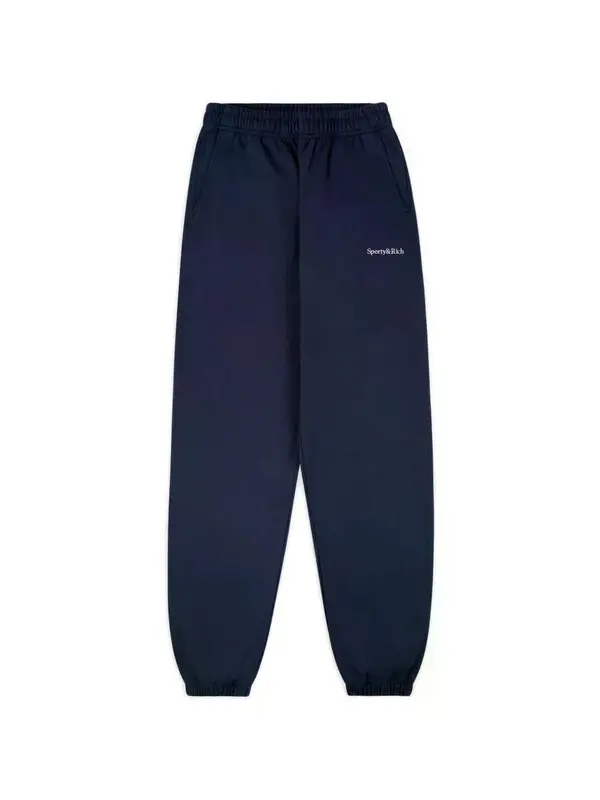 Sporty & Rich Brianno Serif-logo Embroidered Track Pants - Blue
