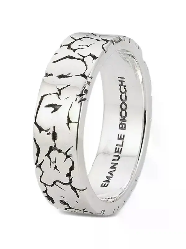 Emanuele Bicocchi Cracked Band Ring - Silver