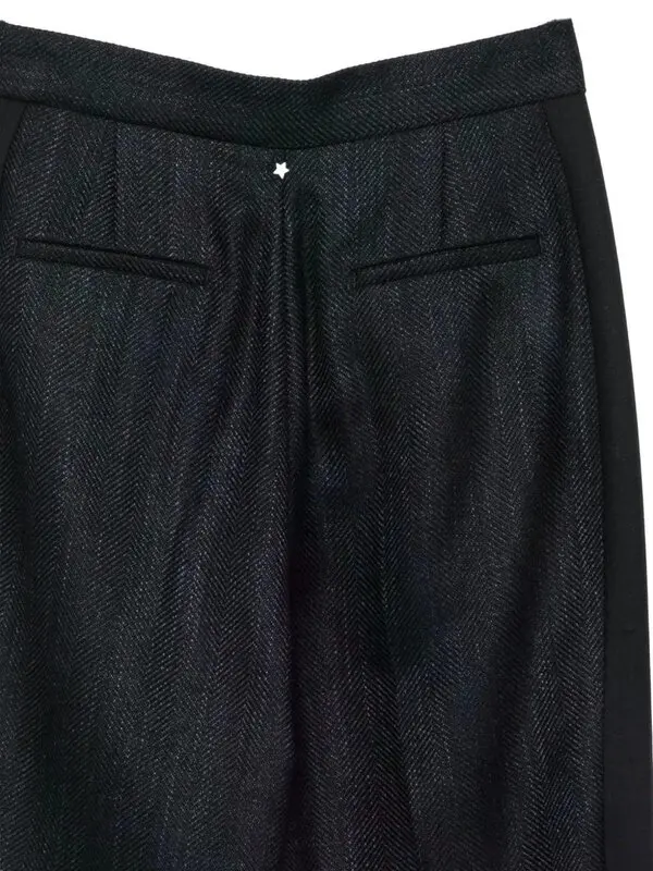 Lorena Antoniazzi Herringbone-pattern Side-stripe Trousers