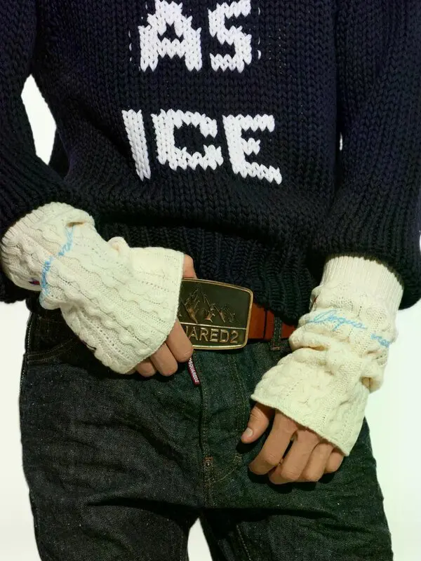 Dsquared2 Cable-knit Embroidered Arm Warmers - Neutrals