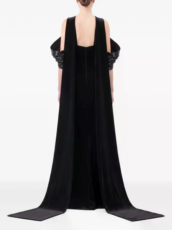 JEAN-LOUIS SABAJI Halterneck Draped-panel Maxi Dress - Black
