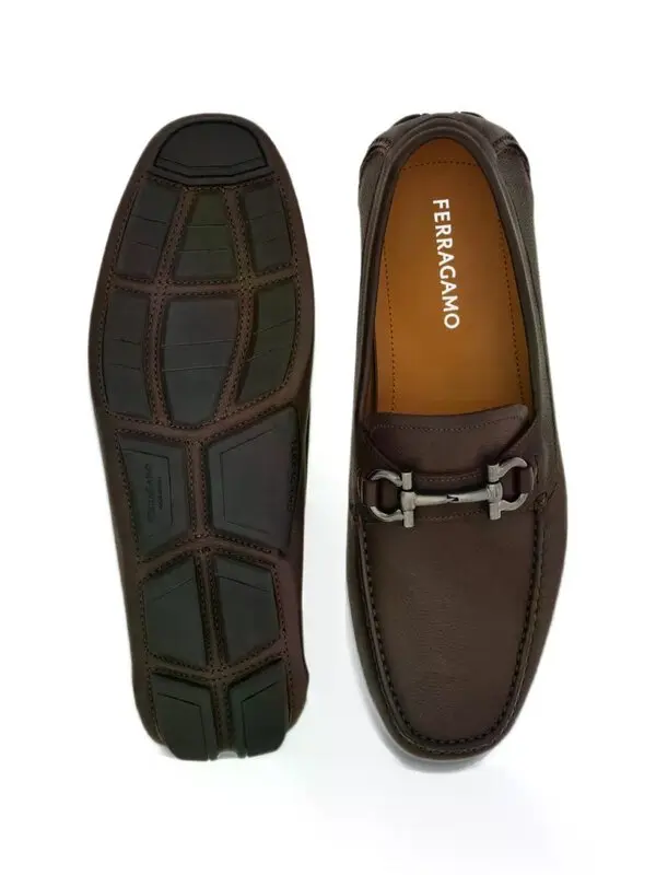 FERRAGAMO Gancini Ornament Driver Loafers