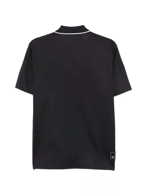 Emporio Armani Logo-detail Zip-fastening Polo Shirt - Black