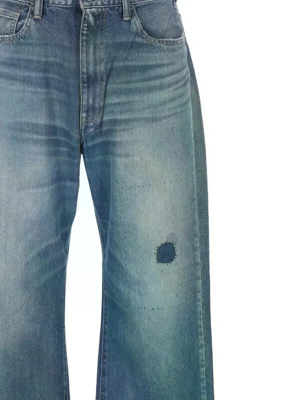 KURO Patchwork-detail Wide-leg Jeans