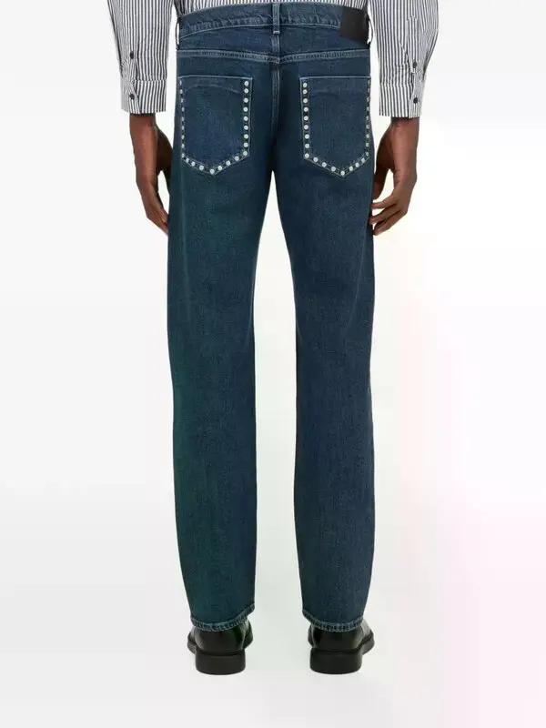 Roberto Cavalli Leopard-print Stud-embellished Jeans