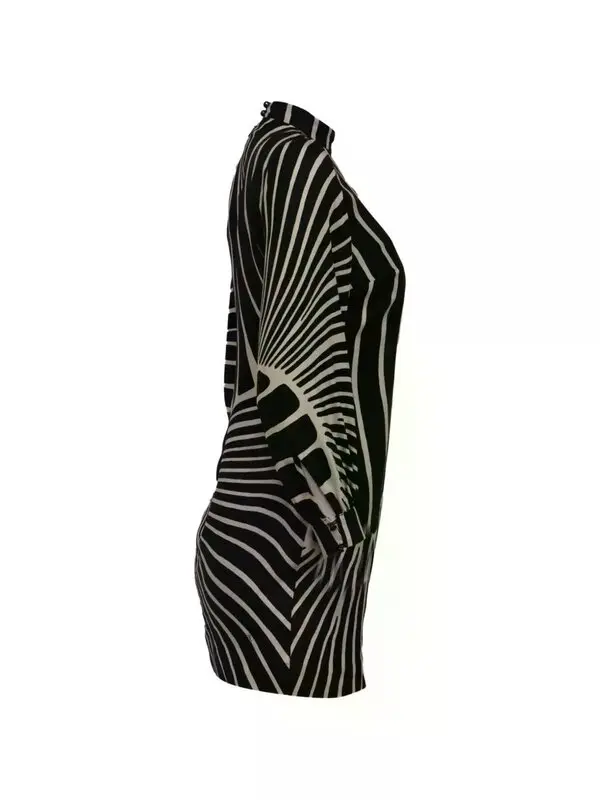 Trina Turk Striped Long-sleeve Dress