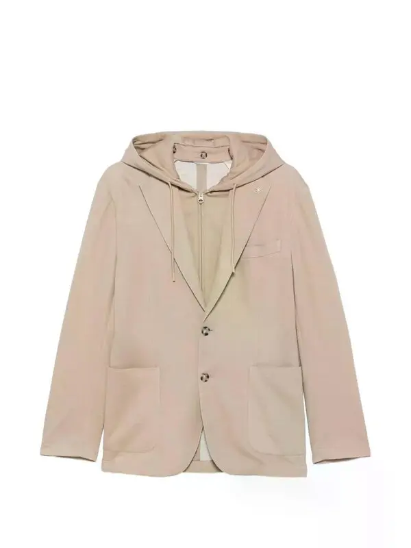 MANUEL RITZ Hooded Jersey Blazer