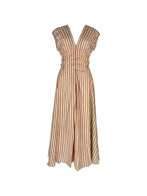 Sandro Anym Striped Midi Dress - Neutrals