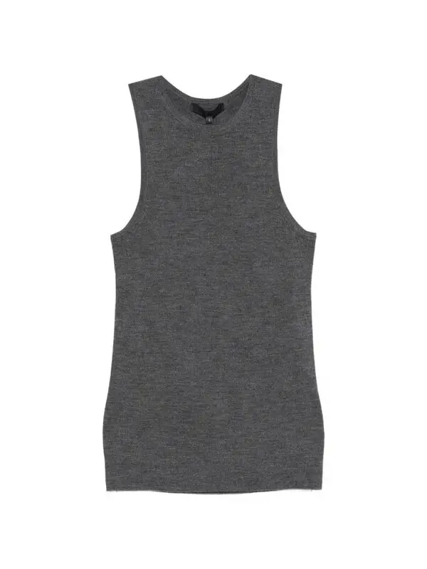 Tibi Cut-out Knit Tank Top - Grey