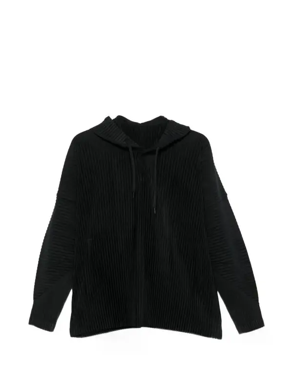 Issey Miyake Plissé-effect Hoodie - Black