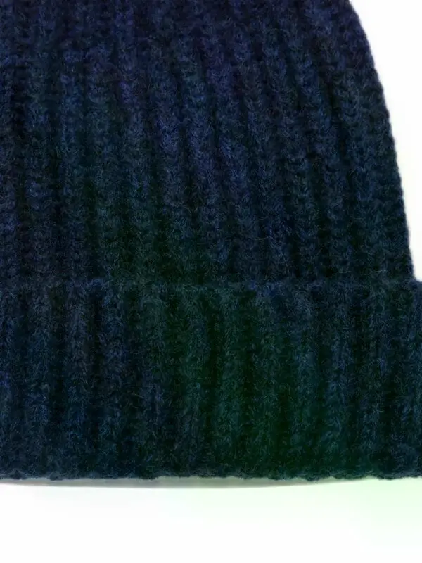 ROBERTO COLLINA Ribbed-knit Beanie Hat - Blue