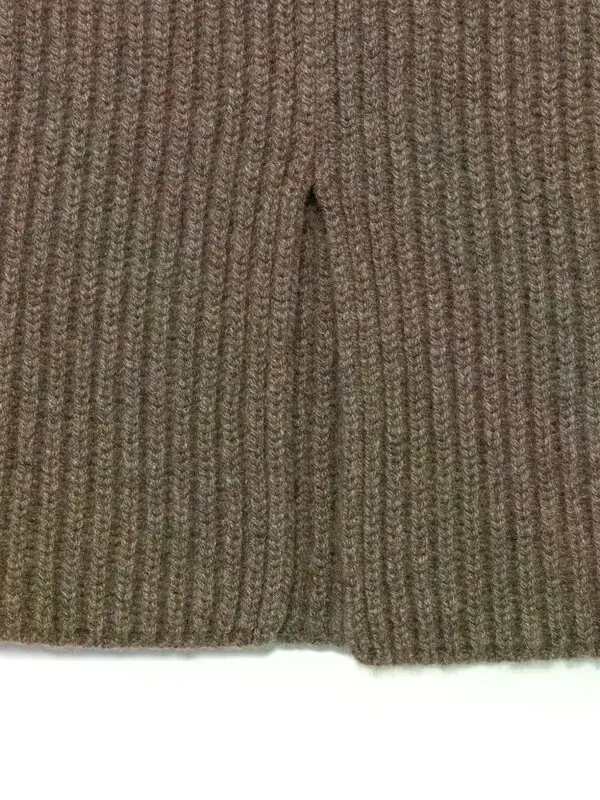 UMA WANG Ribbed-knit Snood Scarf - Brown