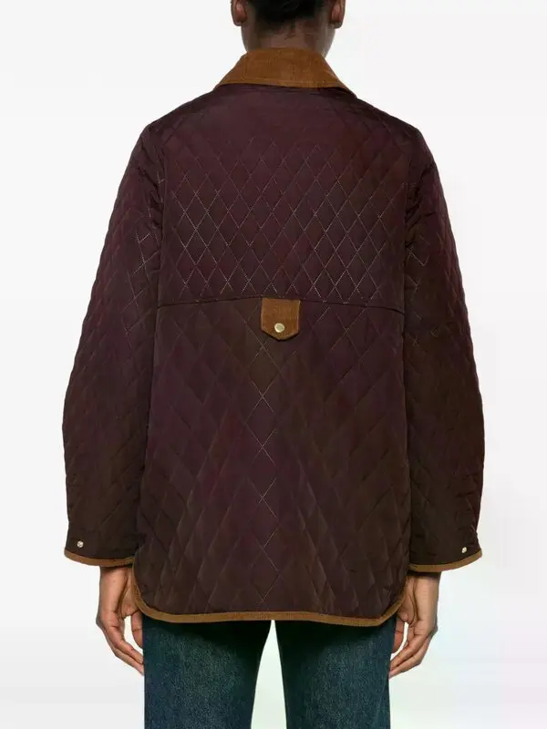 Barbour Quilted Corduroy-collar Oversized Jacket