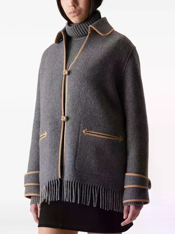 FORTELA Danika Fringed Wool Coat