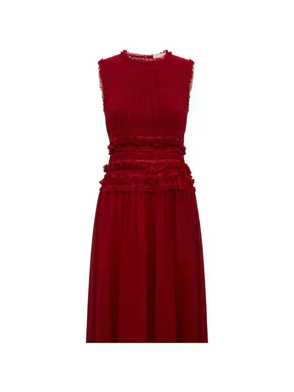 Ulla Johnson Etta Ruffled Sleeveless Midi Dress
