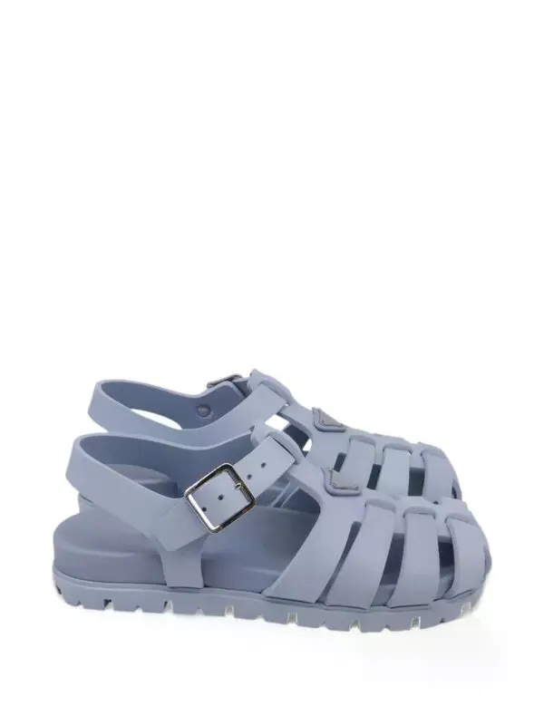 Prada Logo-plaque Fisherman Sandals - Blue