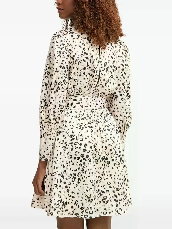 MORGAN Leopard-print Tie-waist Mini Dress
