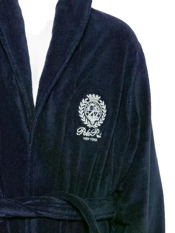 Polo Ralph Lauren Embroidered-logo Belted Dressing Gown