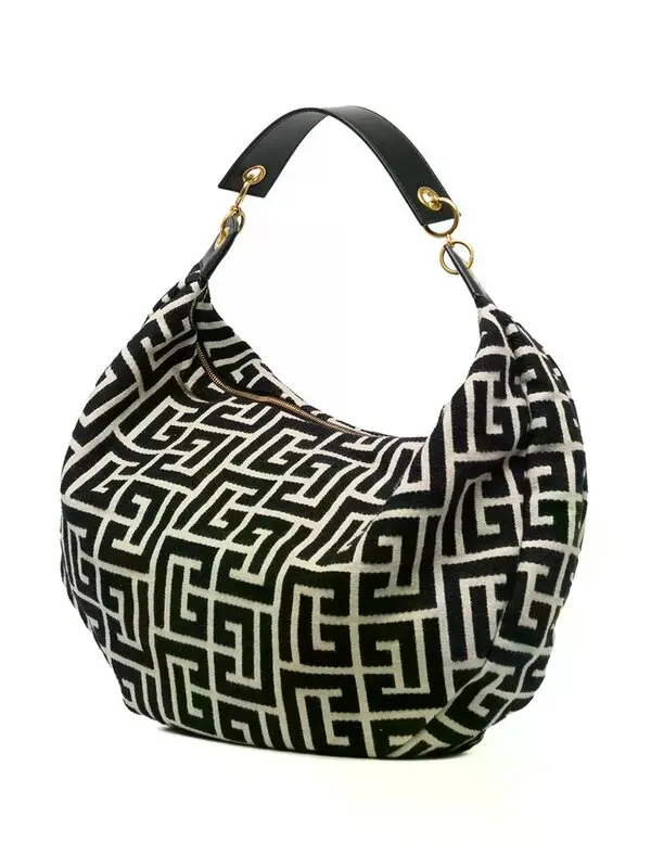 Balmain 2015-2026 Canvas Monogram 1945 Hobo Bag
