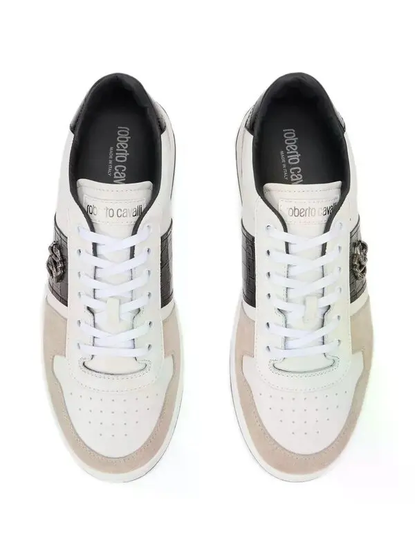 Roberto Cavalli Croc-effect Monogram Sneakers