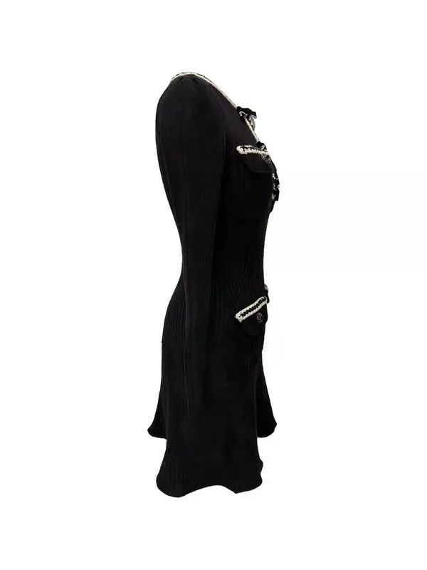 SELF-PORTRAIT Ribbed Knit Bow-detail Dress